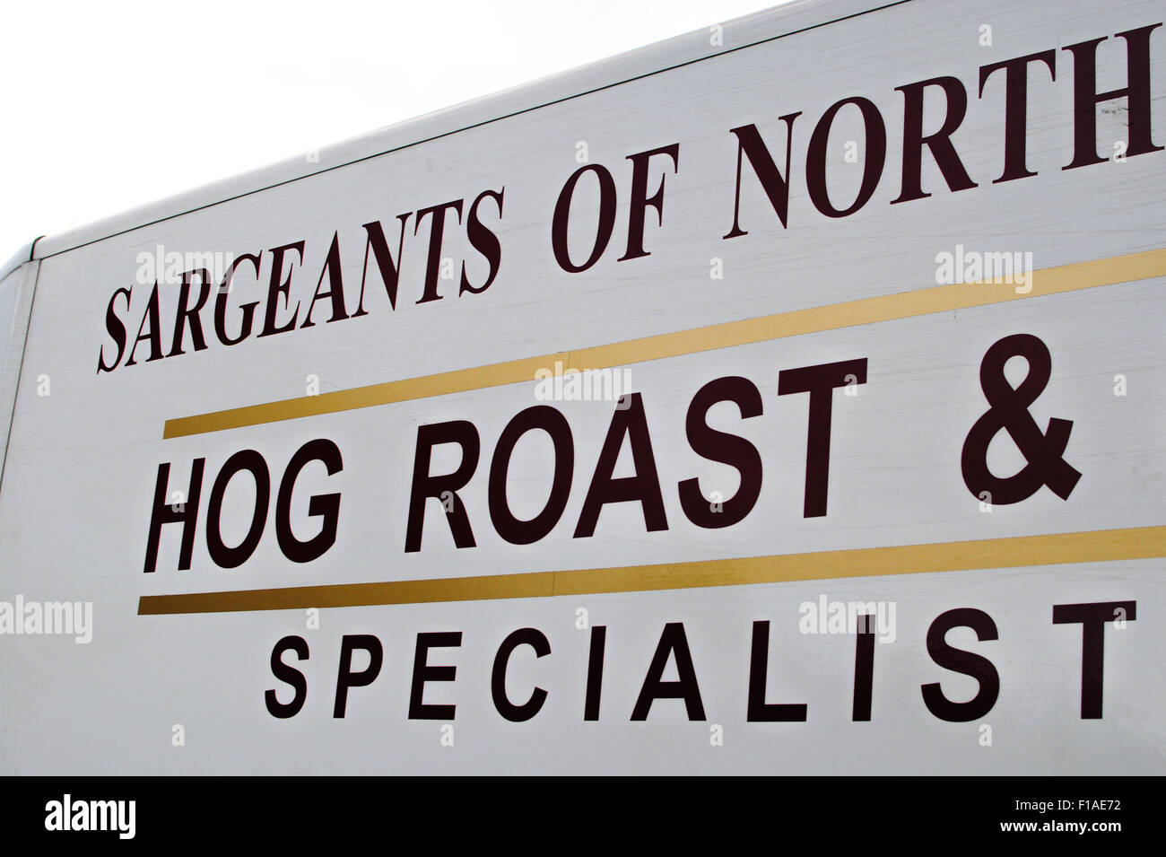 Hog roast sign Stock Photo - Alamy