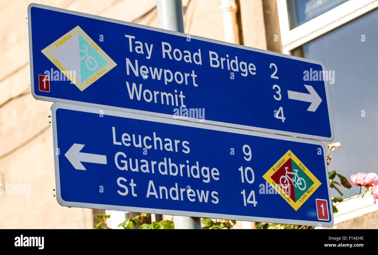 Scottish Tourist Information finger road sign posts along the ancient ...