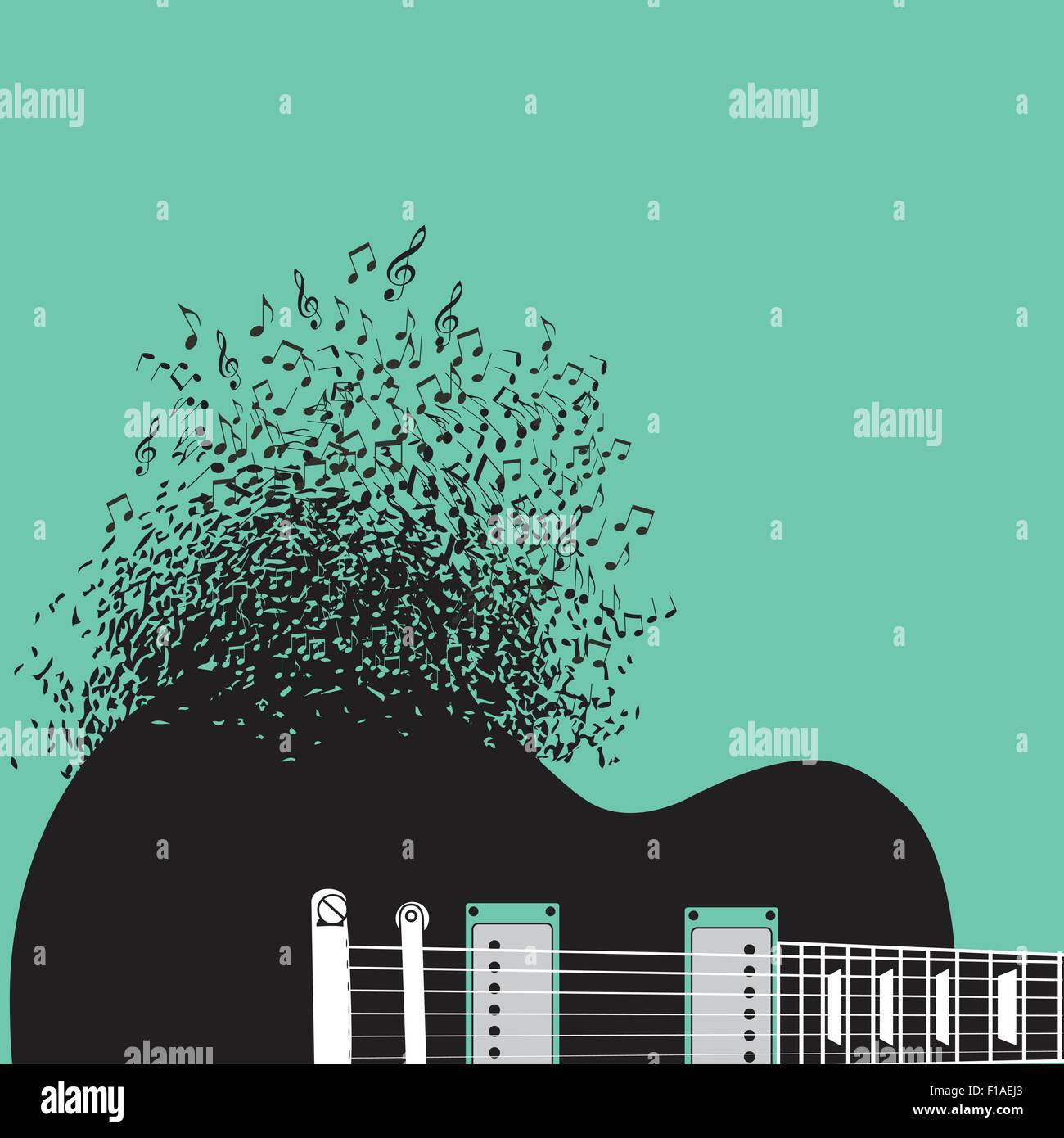 Abstract guitar, music background illustration for Print or Web Stock ...