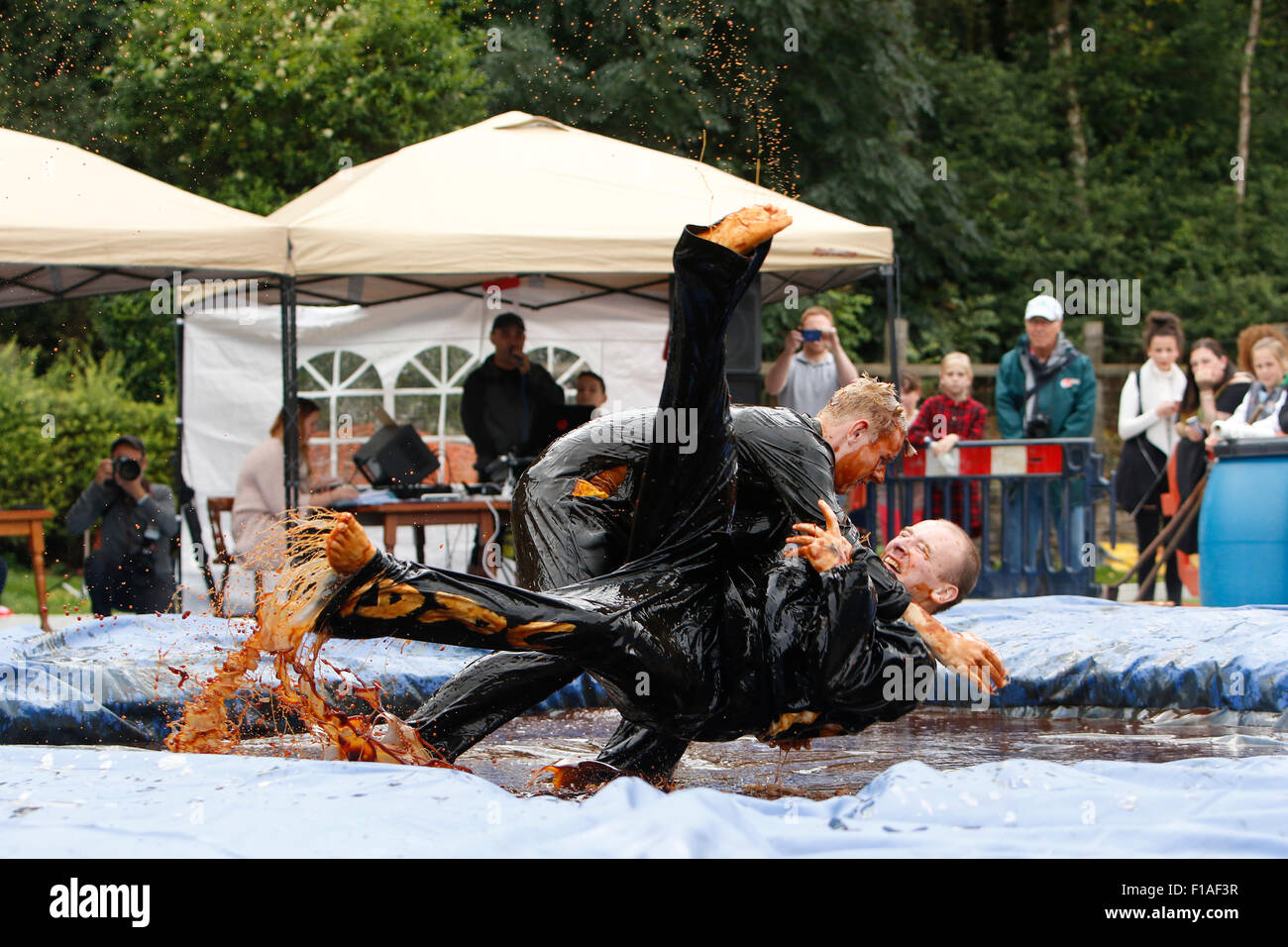 Stacksteads, Lancashire, UK. 31st Aug, 2015. World Gravy Wrestling ...