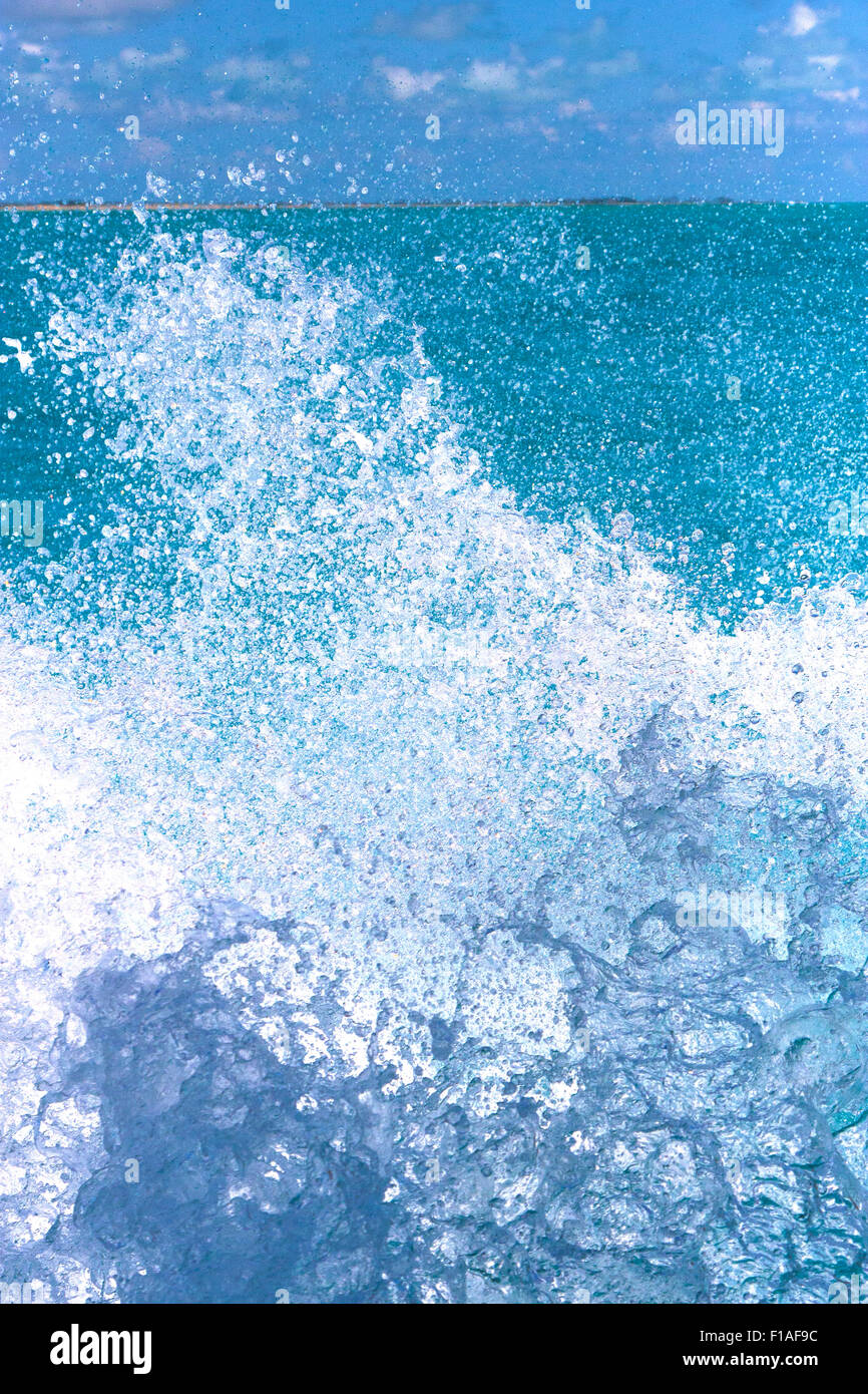 ground in mexico froath and blue foam the sea drop sunny day wave Stock ...