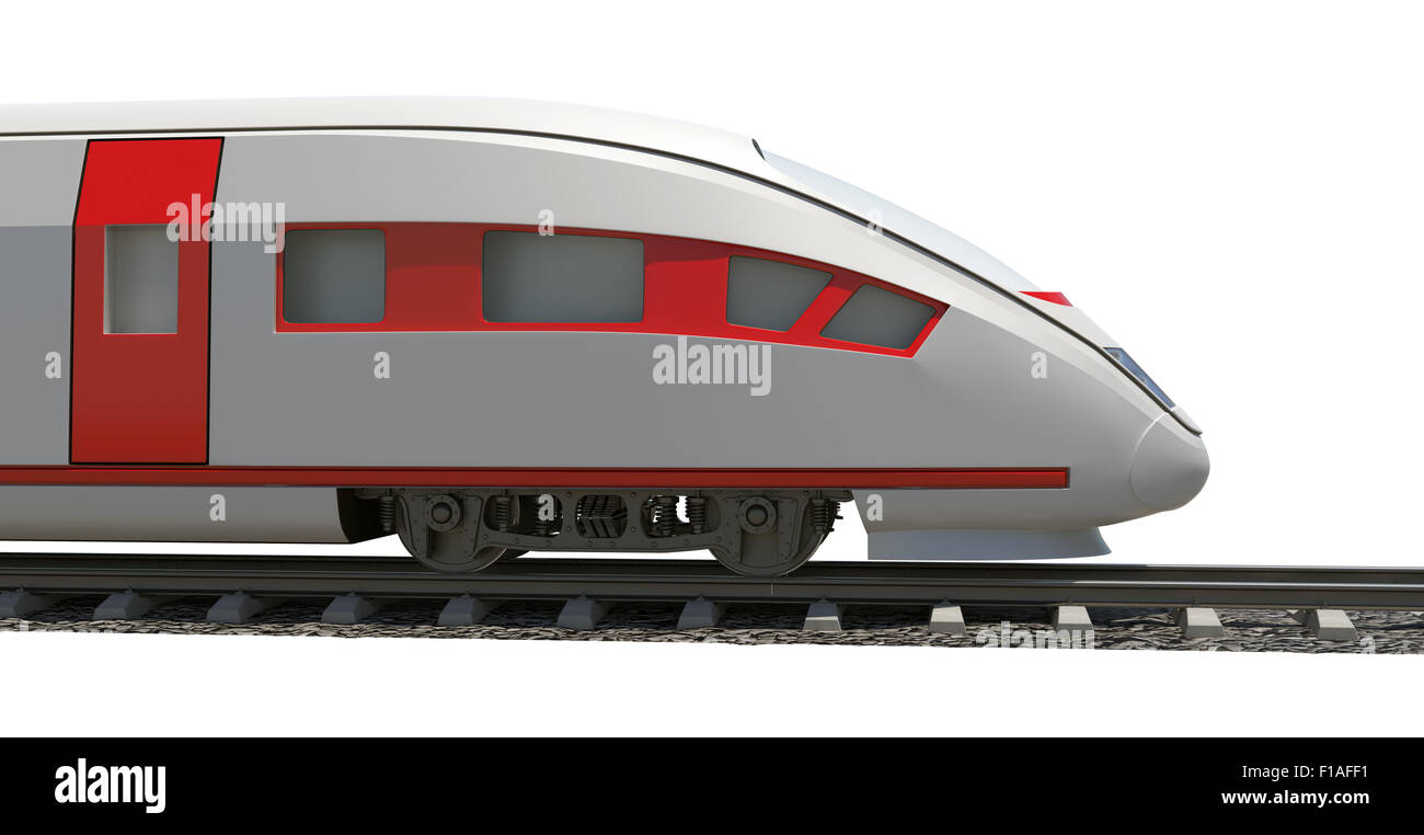 Modern train on white Stock Photo - Alamy