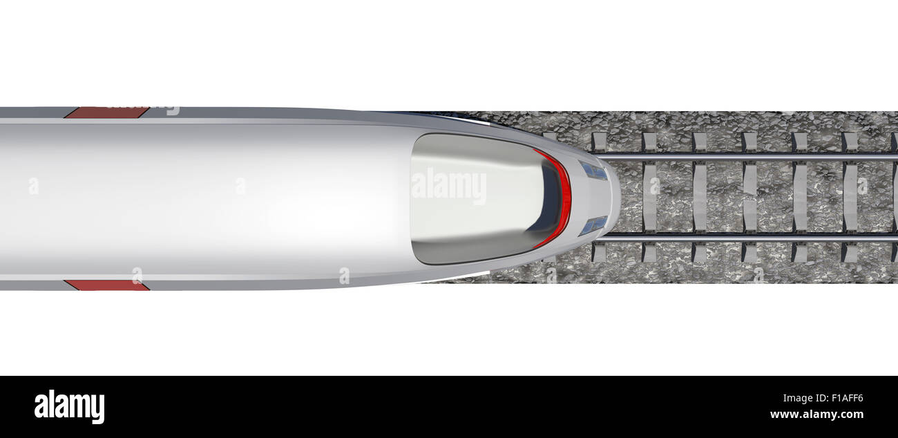 Train on white, top view Stock Photo - Alamy