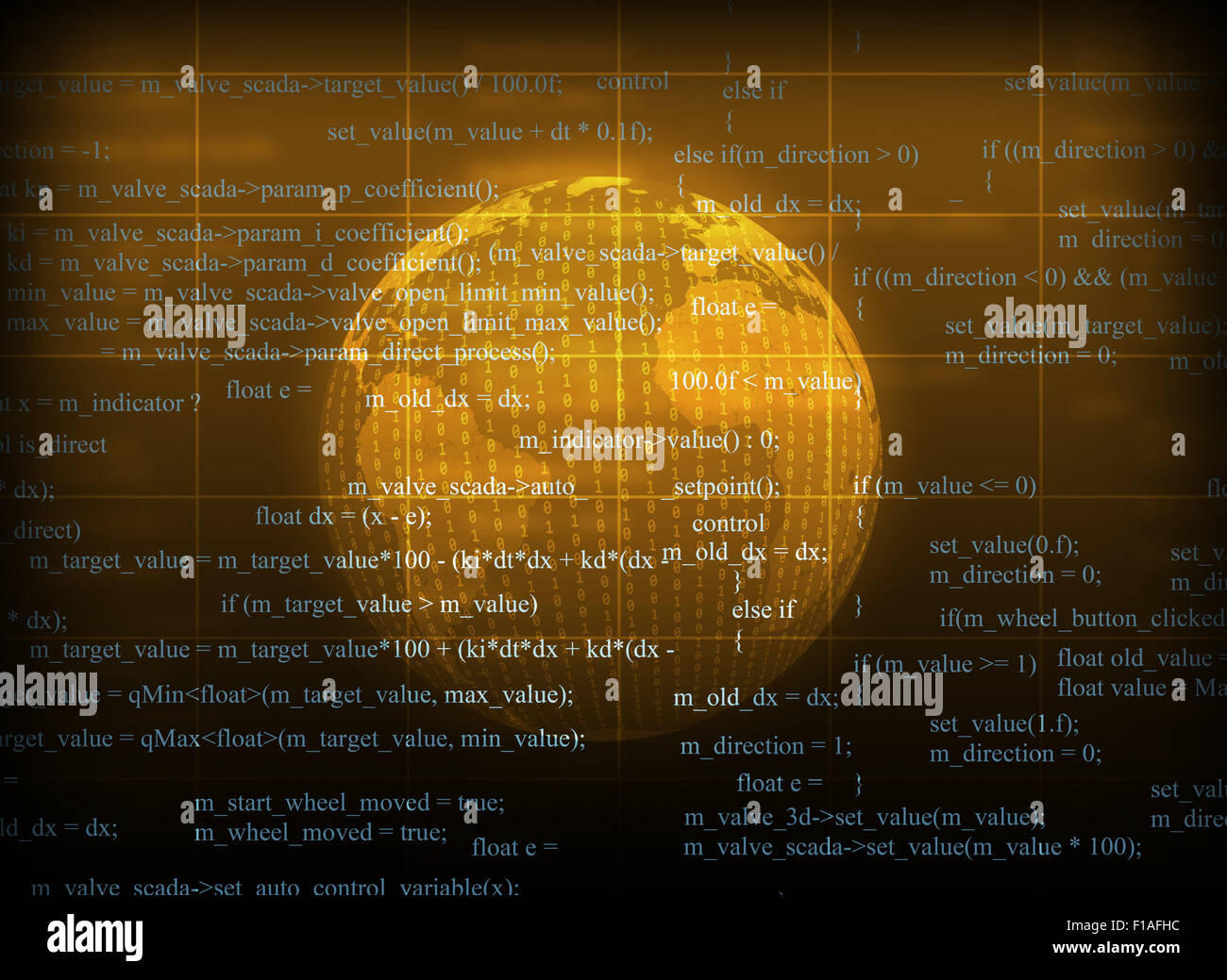 Yellow abstract background with Earth Stock Photo - Alamy