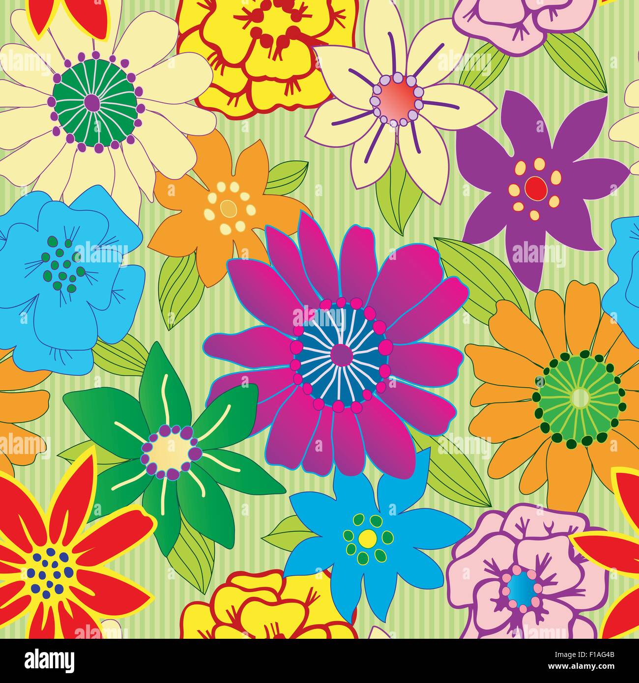Colorful flower seamless repeating background Stock Vector Image & Art ...
