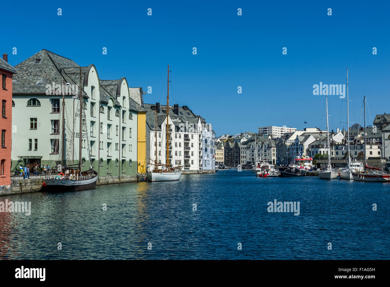 Alesund town and marina Stock Photo - Alamy
