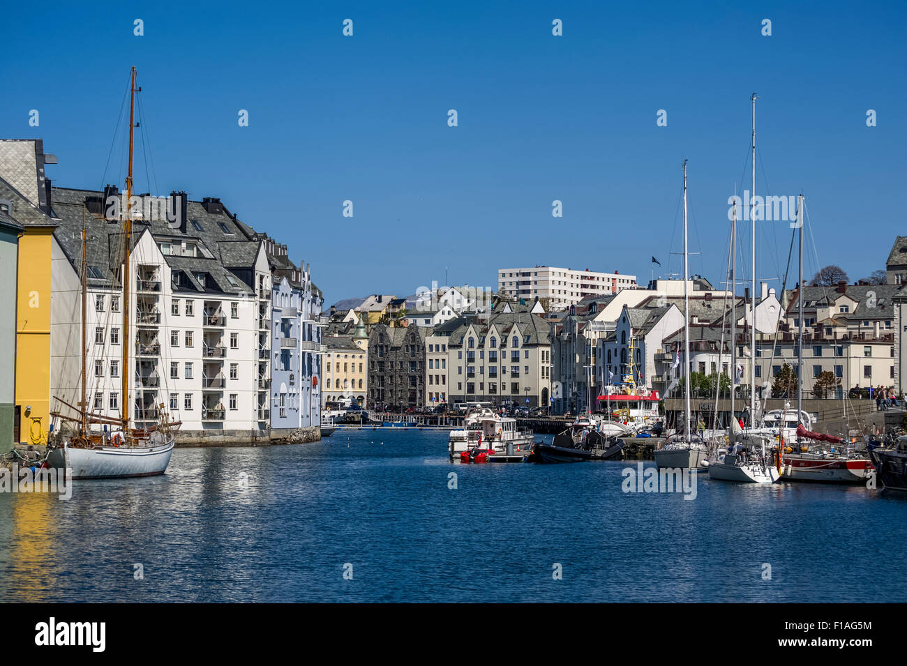 Alesund town and marina Stock Photo - Alamy