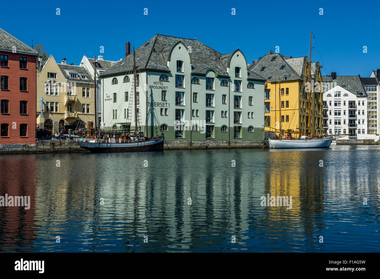 Alesund town and marina Stock Photo - Alamy
