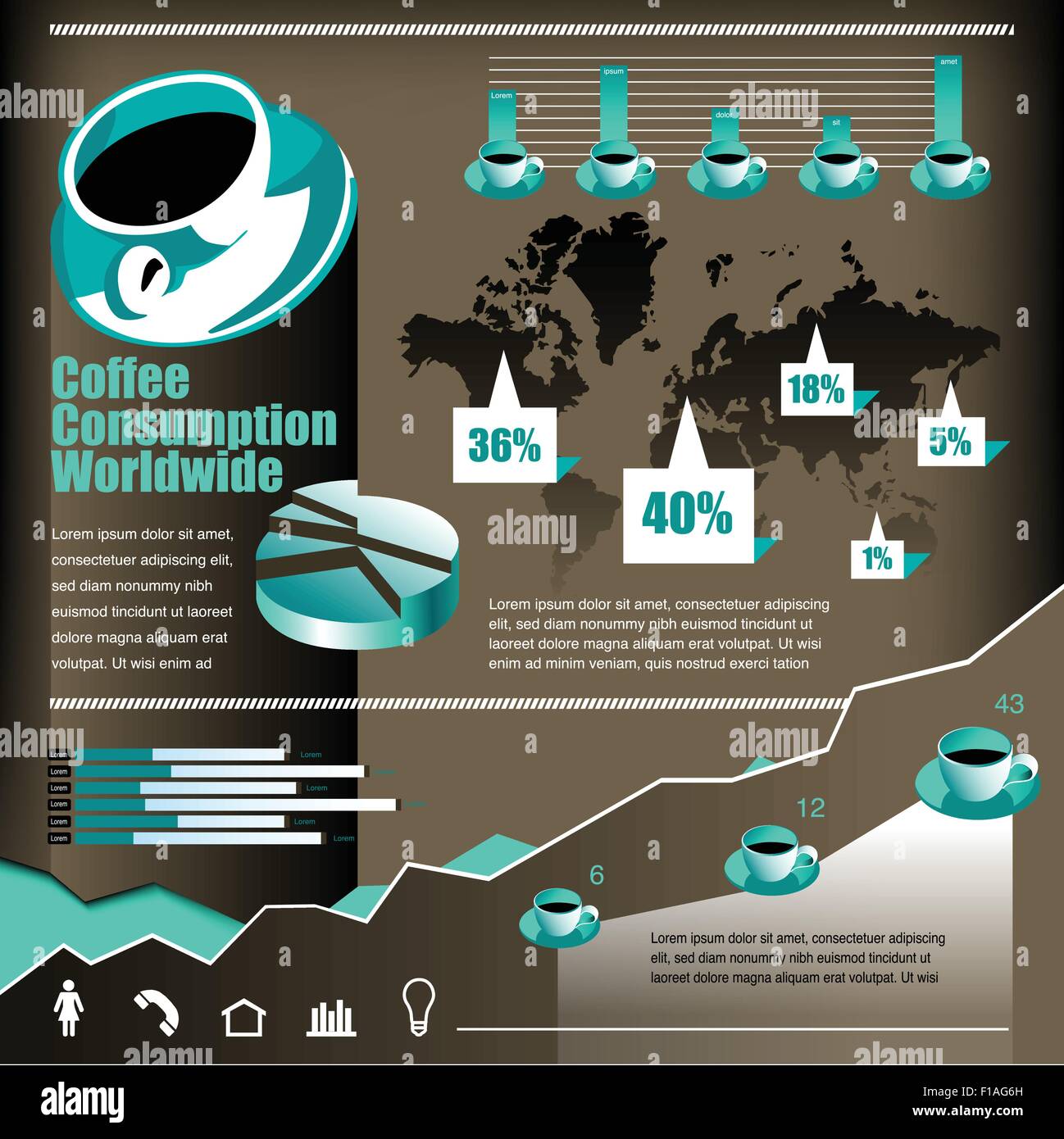 Coffee infographics Set for Print or Web Stock Vector Image & Art - Alamy