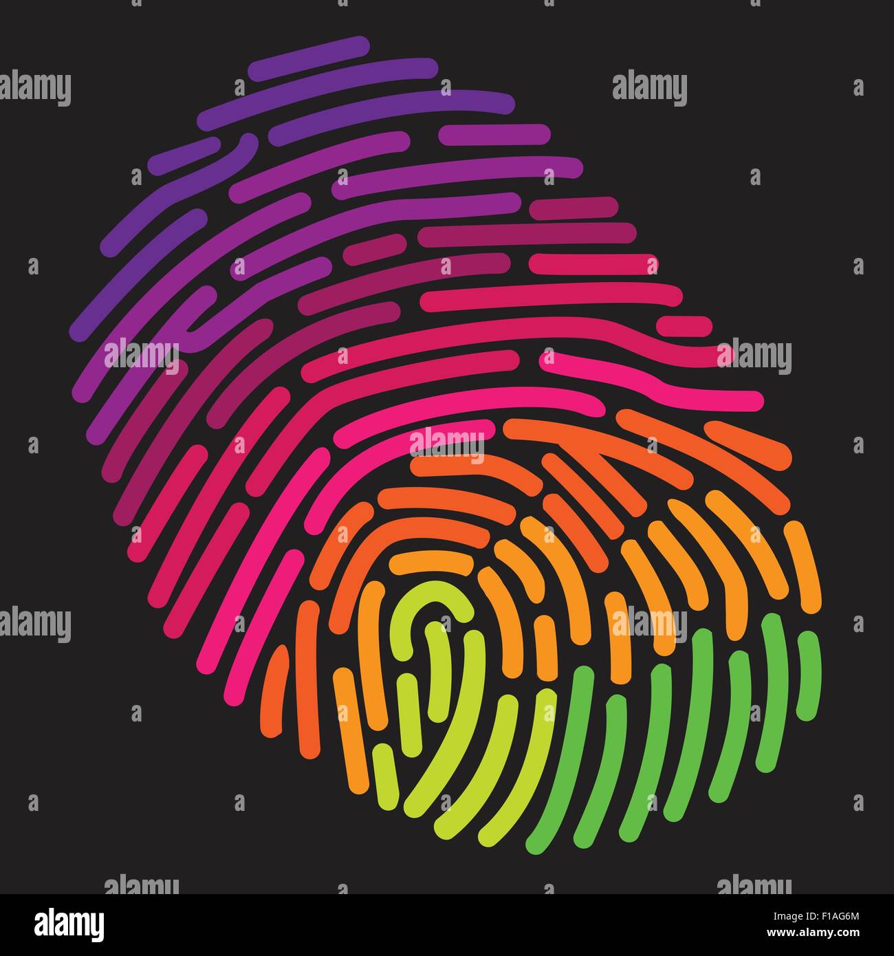 A stylized rainbow fingerprint for Print or Web Stock Vector Image ...