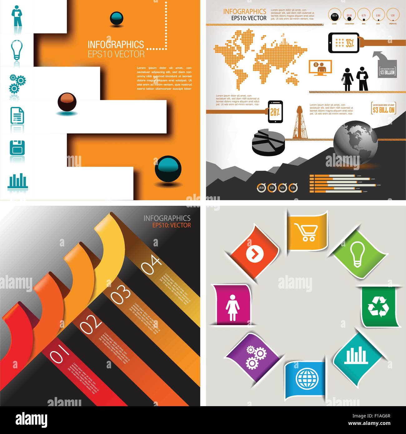 Four-in-One infographics--four Designs For The Price of One Stock ...