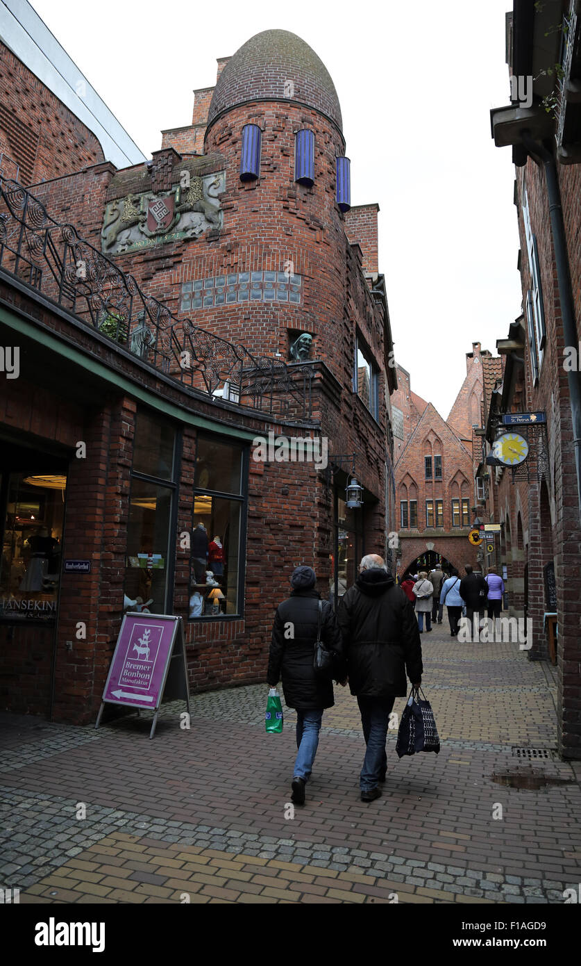 Bremen, Germany, people in the Boettcherstrasse Stock Photo - Alamy