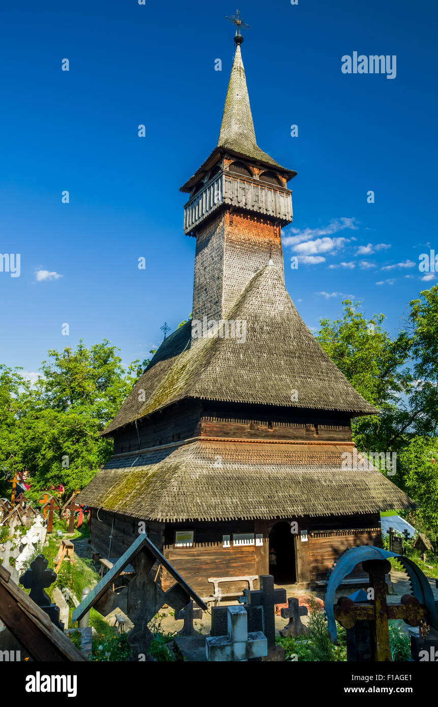Traditional wooden church in Maramures area, Romania. Old wooden church ...
