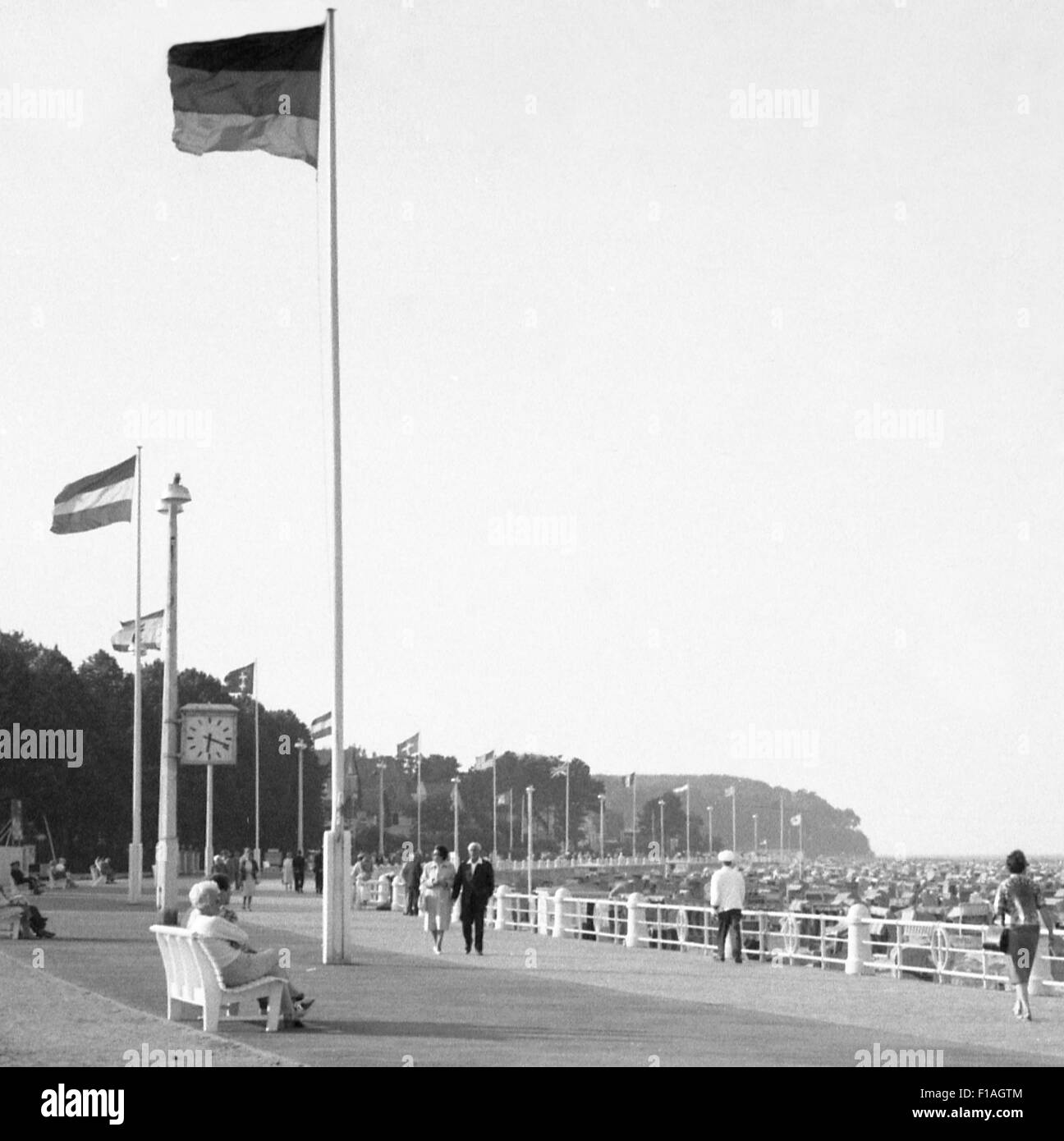 Luebeck, Germany, overlooking the beach promenade in the district of ...
