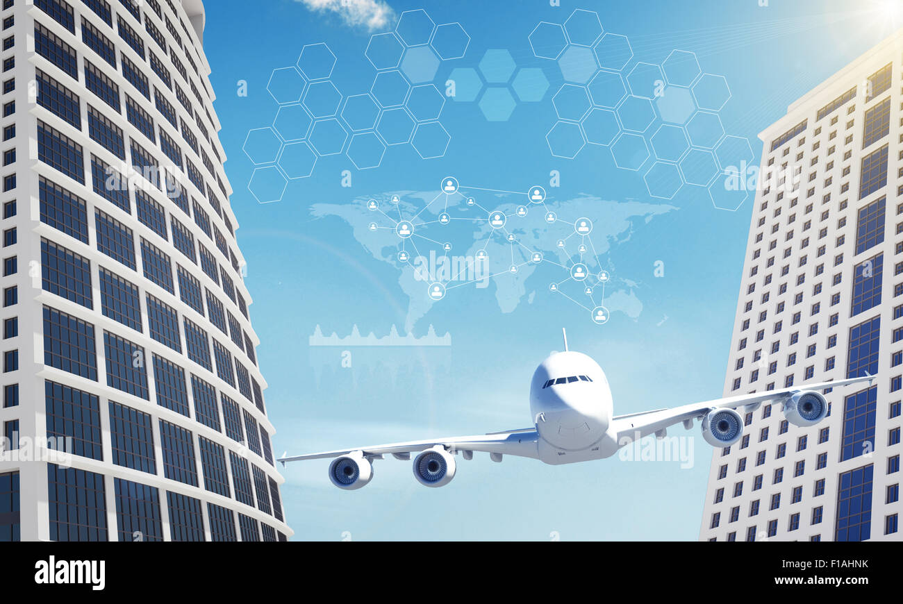 Two business centers with graphs Stock Photo - Alamy