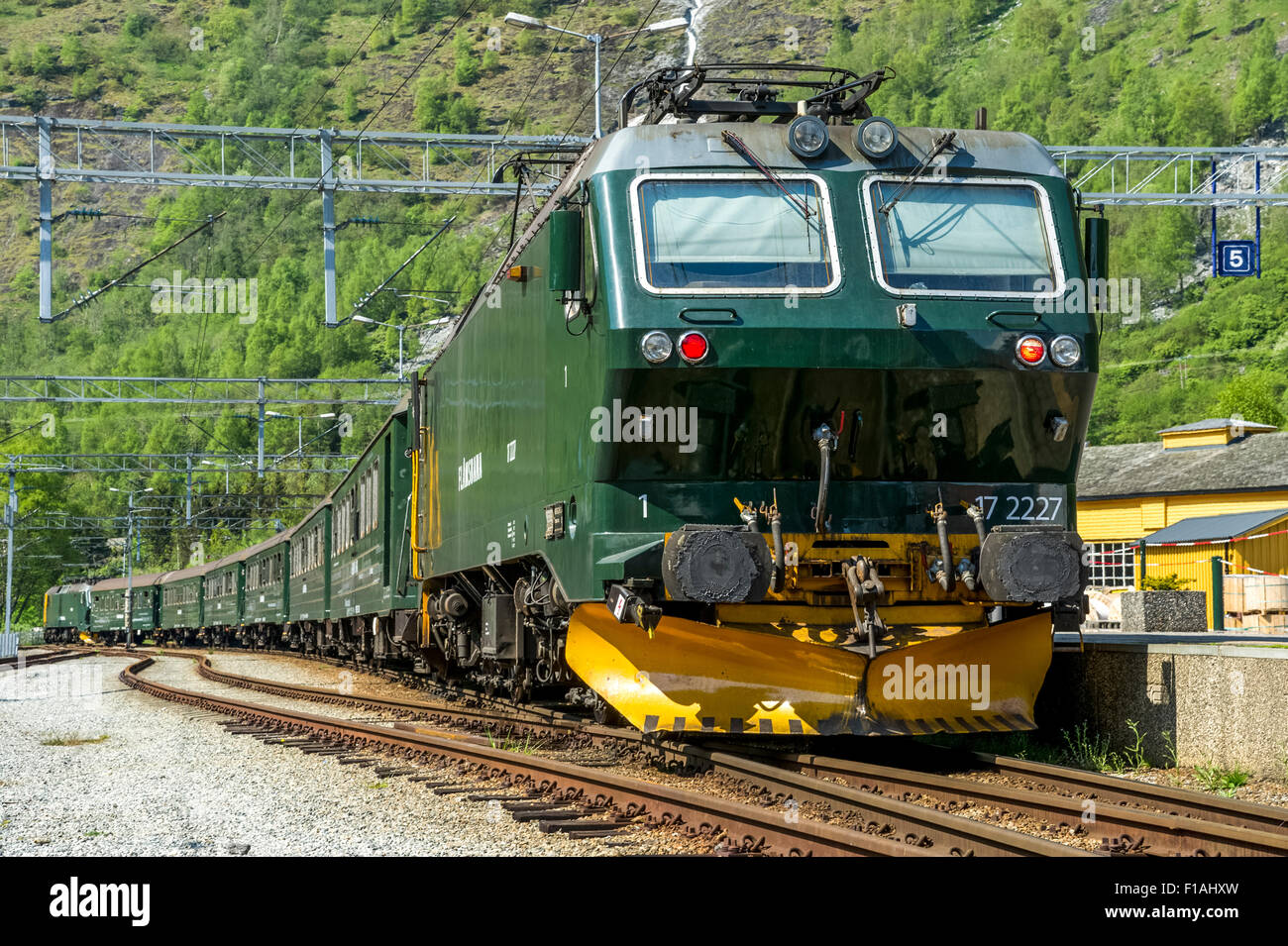 The village of Flam. The Flam Myrdal Railway Stock Photo - Alamy