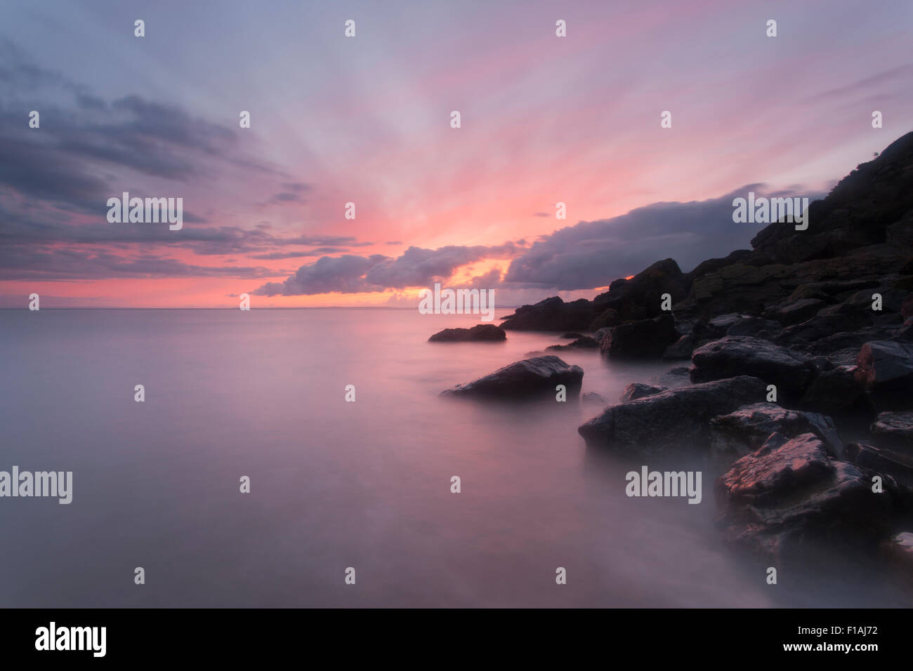 Ladye Bay, Clevedon, Sunset Stock Photo - Alamy