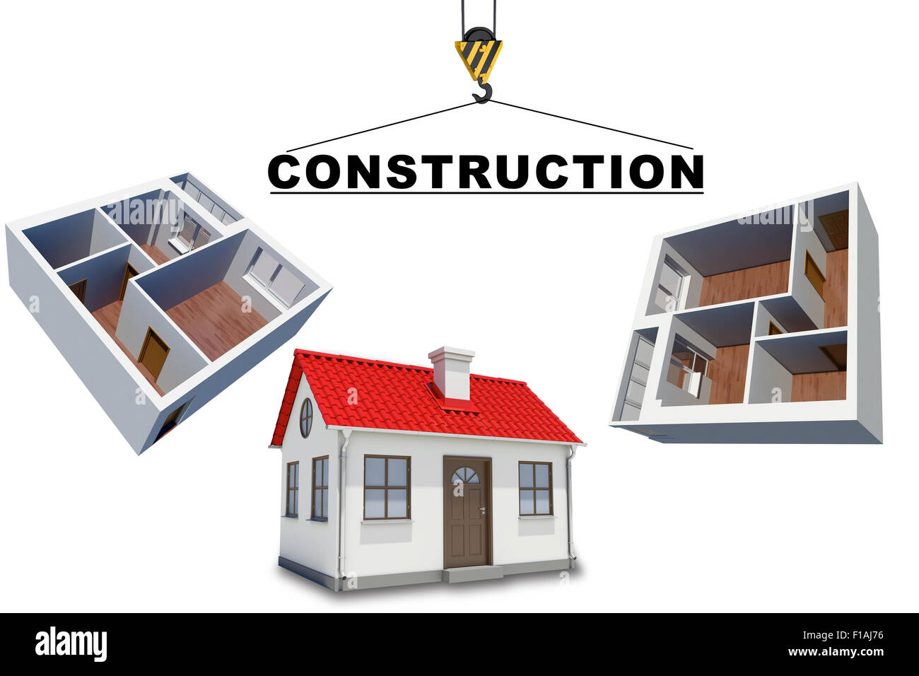Building crane with floor models Stock Photo - Alamy
