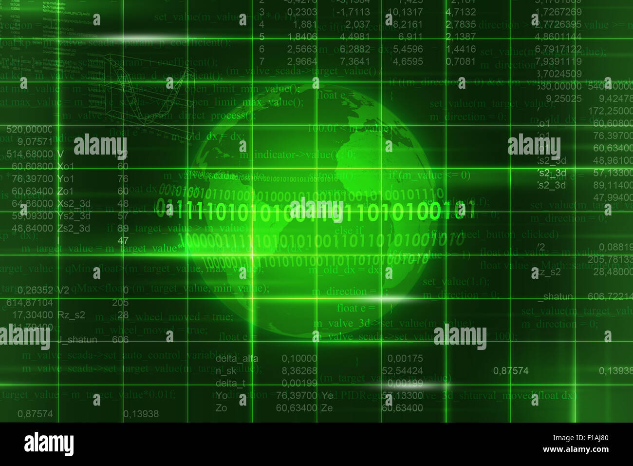 Abstract background with Earth and numbers Stock Photo - Alamy