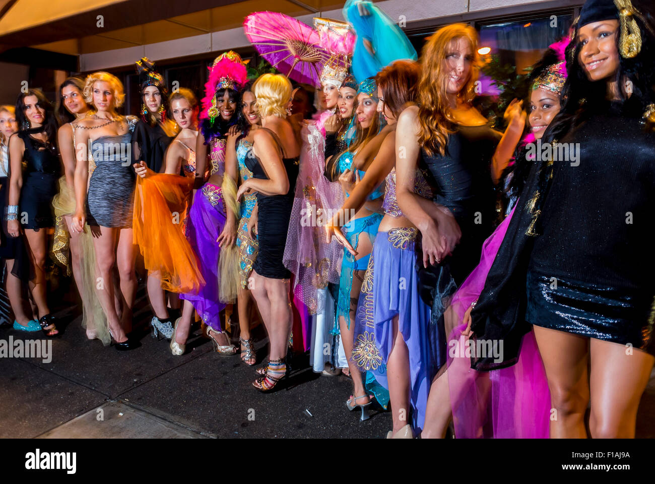 New York City, NY, USA, Group of Fashion Models posing for ...