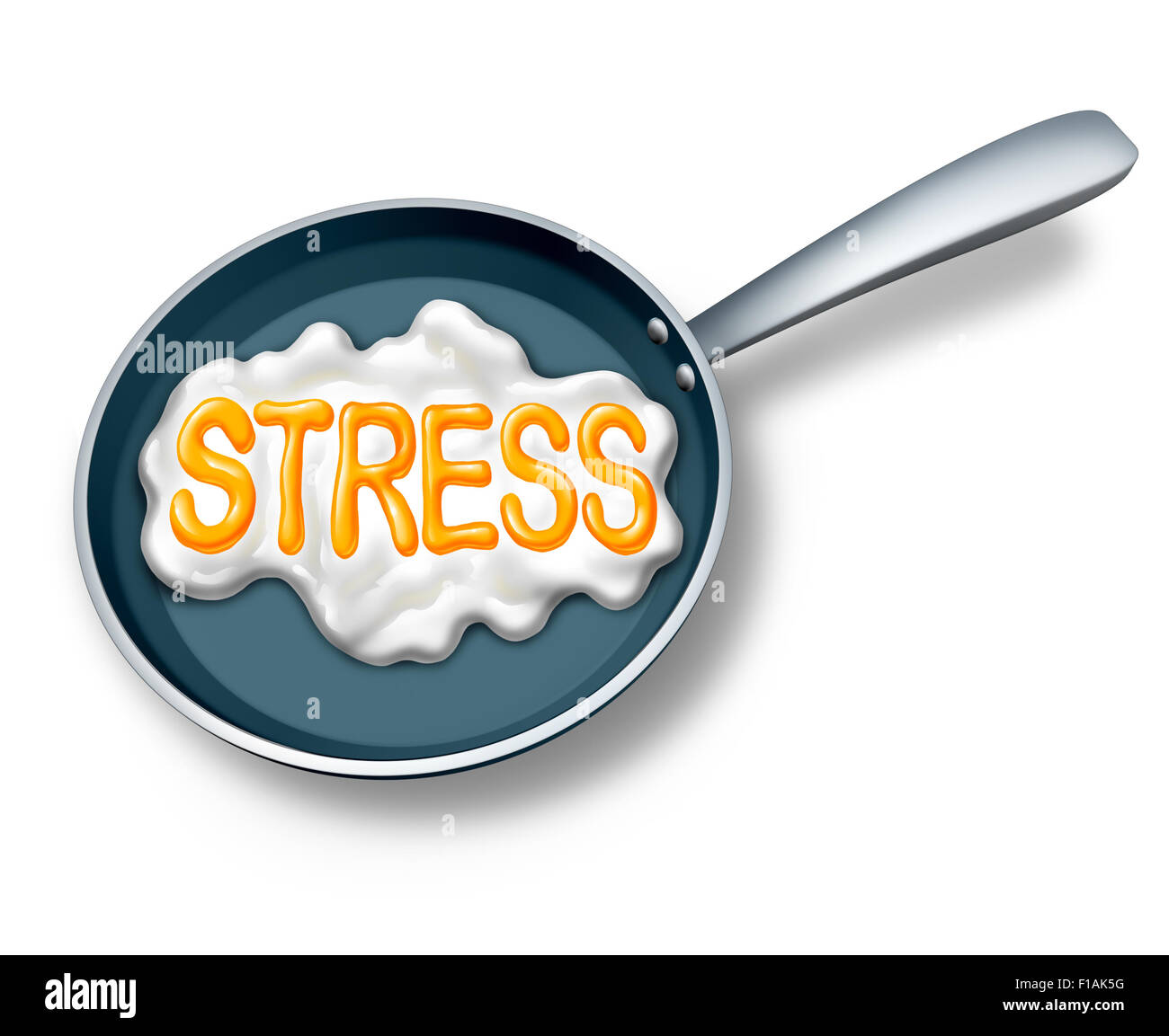 Stress concept and stressed out symbol or work burnout icon as a fried ...