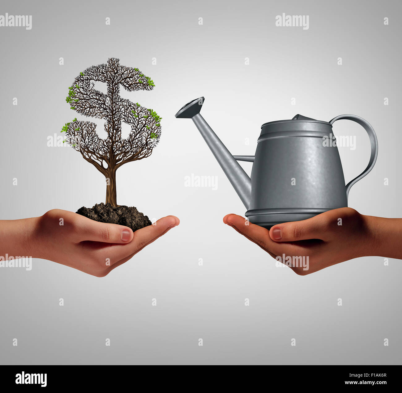 Financial assistance and business help concept as two hands holding a ...