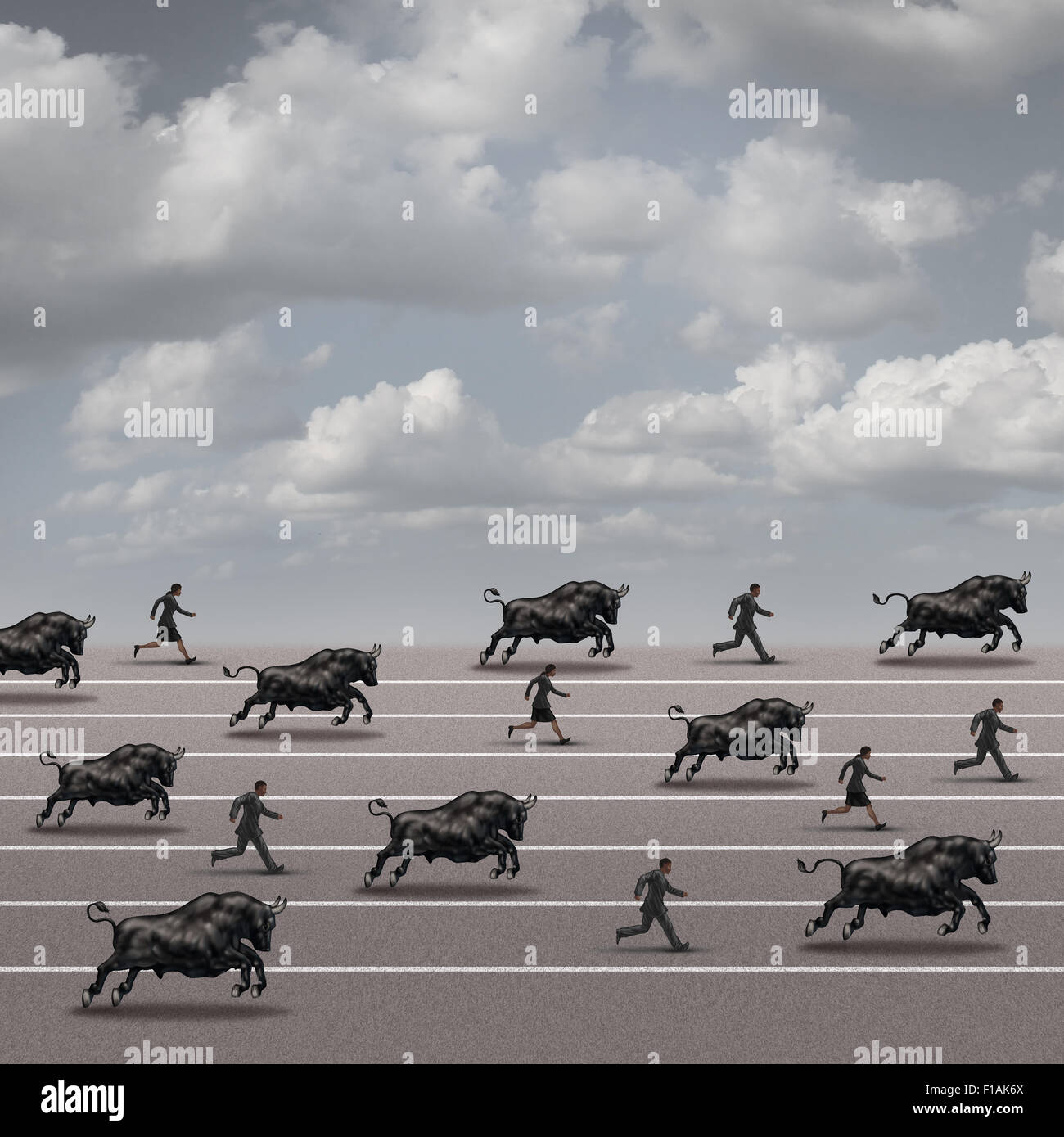 Bull run business concept as a symbol for growing stock market profit ...