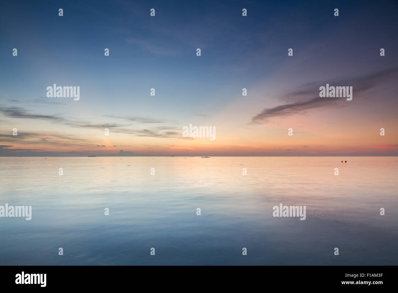 Blue Ocean Sunset Stock Photo - Alamy