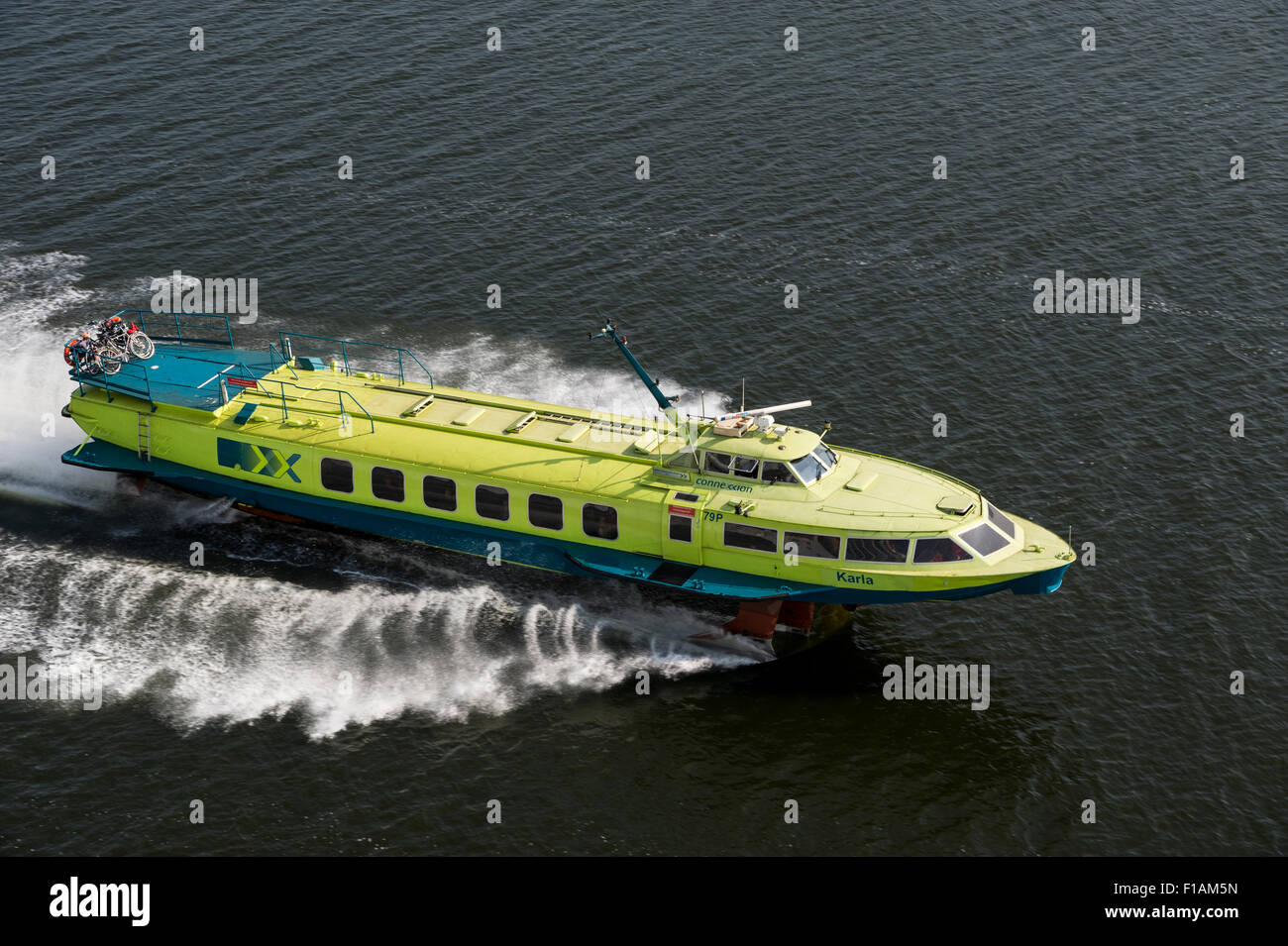 Holland. Hydrofoil passenger ferry service near Amsterdam on the River ...