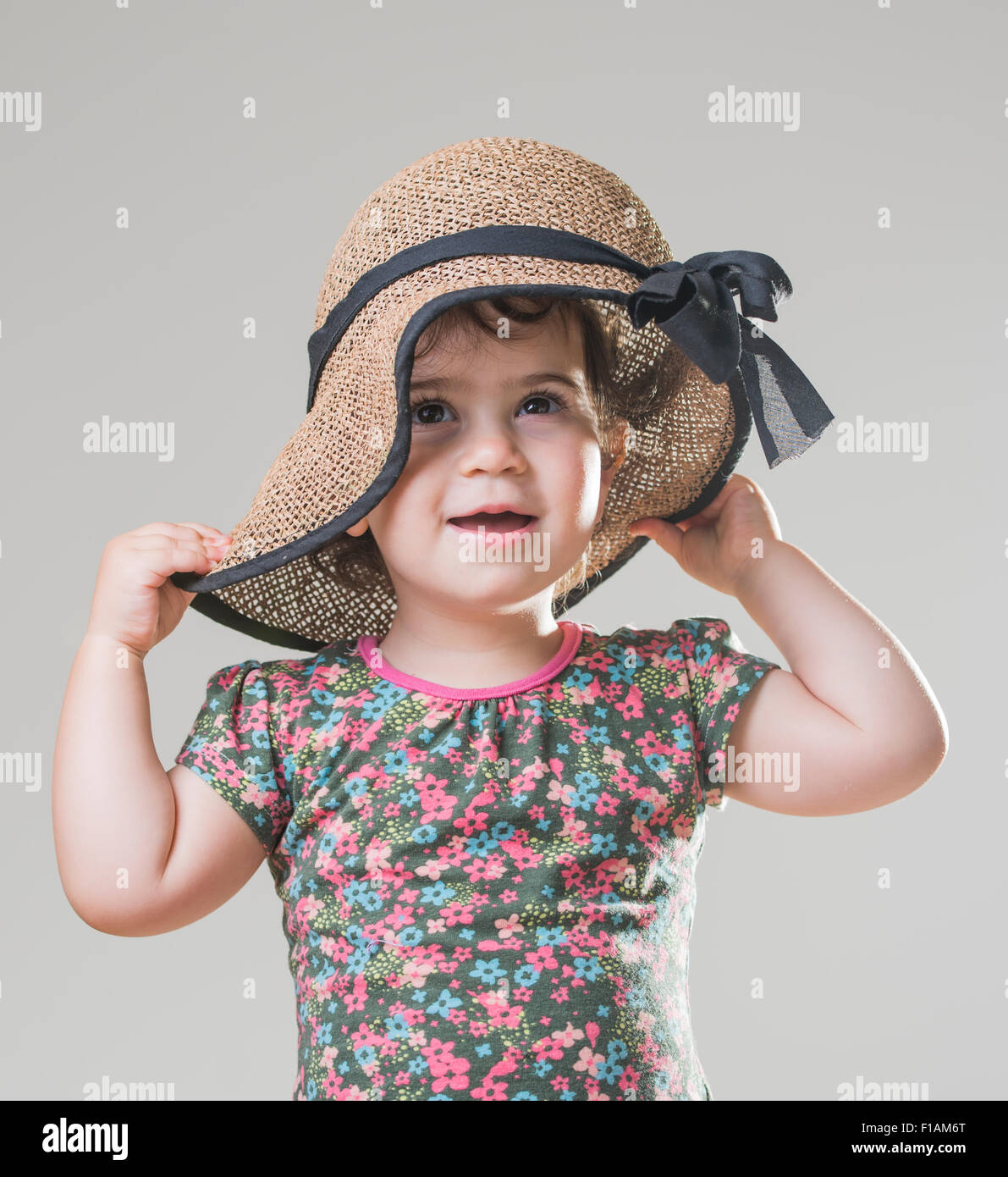 Cute baby with hat hi-res stock photography and images - Alamy