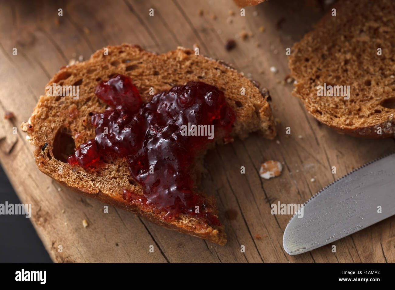 Dark multigrain bread fresh baked rustic breakfast food Whole grain ...