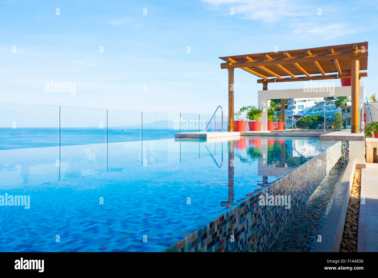 Mexico, Puerto Vallarta, infinity pool on roof top Stock Photo - Alamy