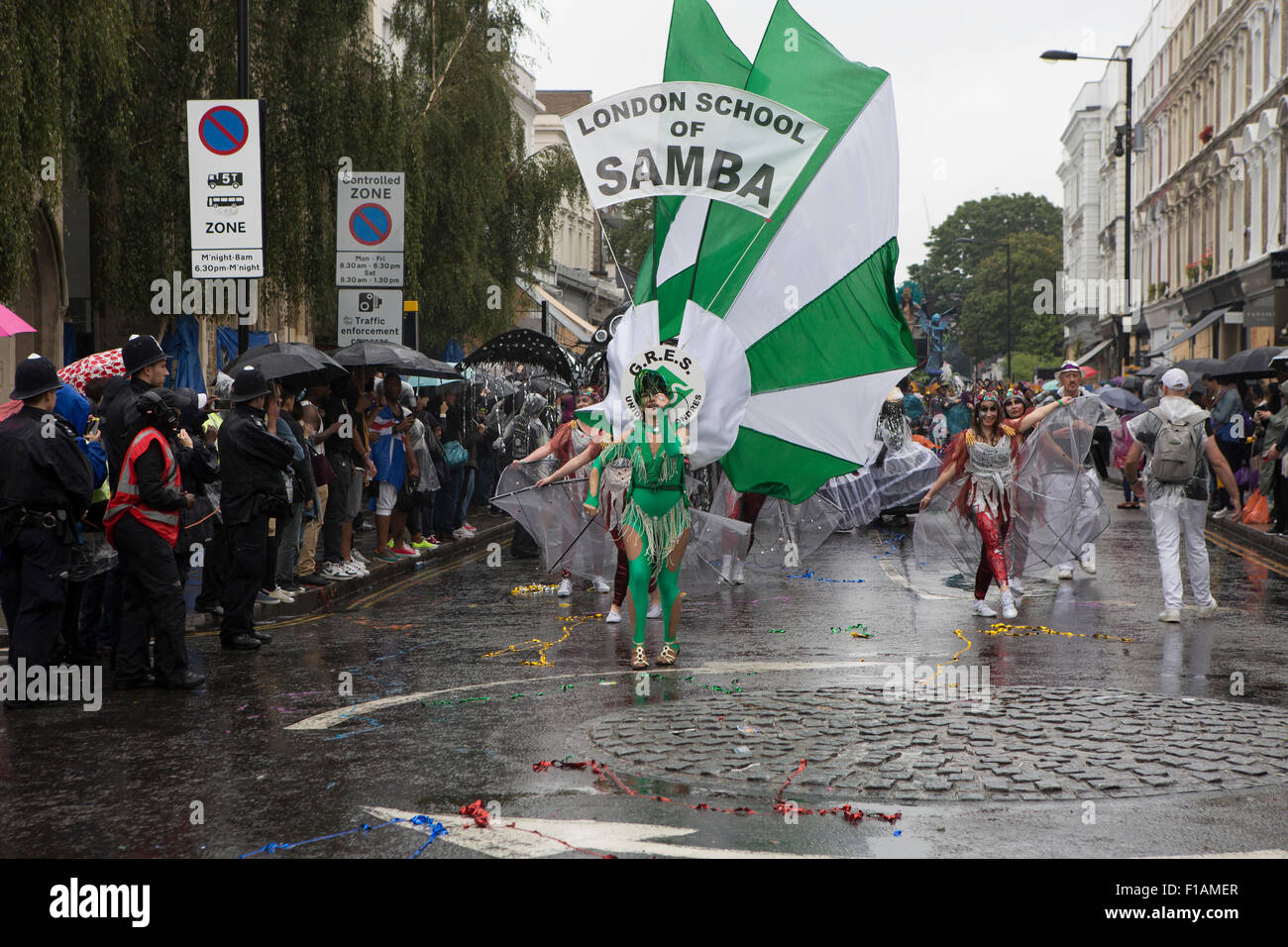 Notting Hill, UK. 31st August, 2015. London School of Samba took part ...