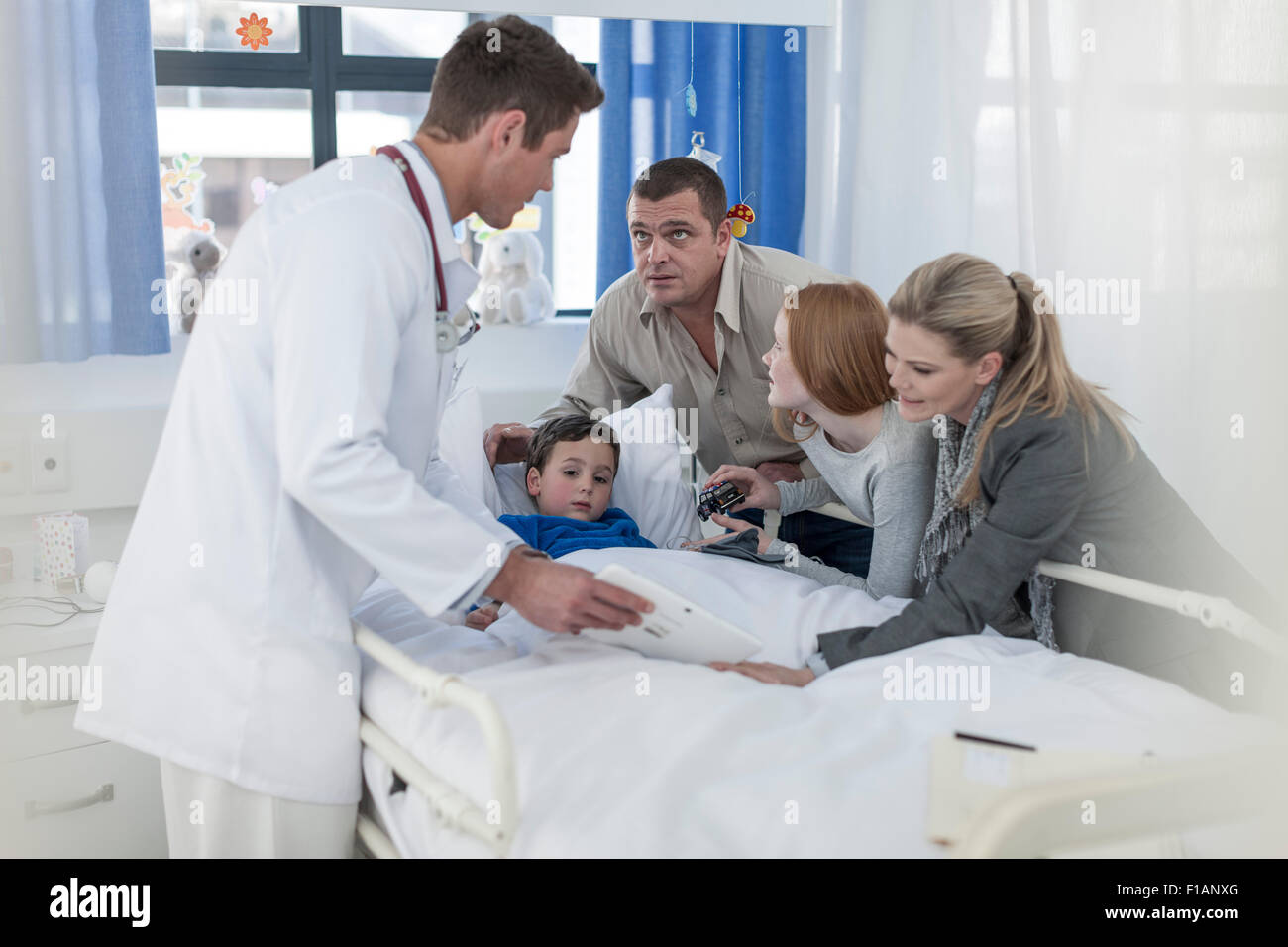 Family Visit Hospital Bed