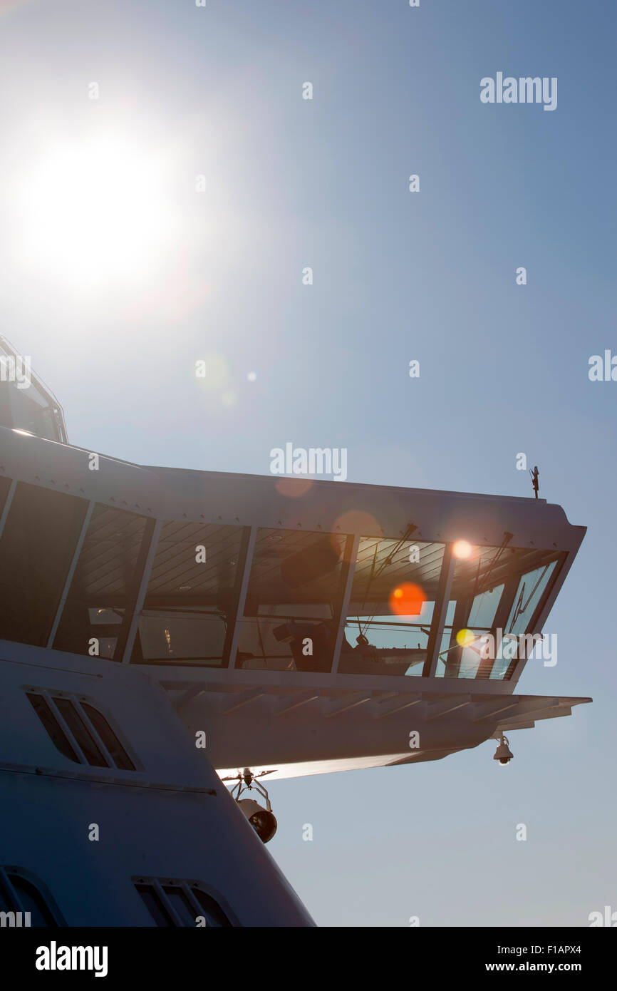 Modern cruise ship bridge of the Celebrity Eclipse in summer Stock ...