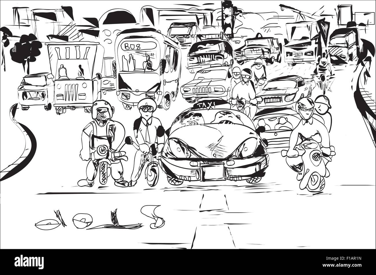 Urban scene cars in Stock Vector Images - Alamy