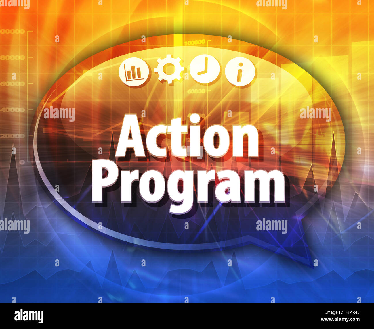 Speech bubble dialog illustration of business term saying Action ...
