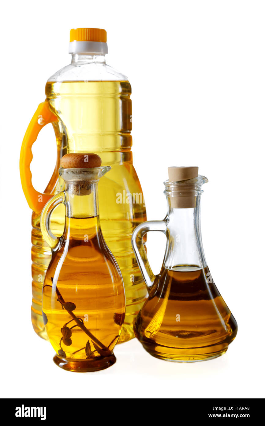 Bottles vegetable oil Cut Out Stock Images & Pictures - Alamy