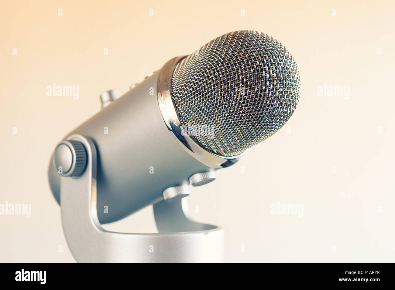 closeup of a desktop microphone Stock Photo - Alamy