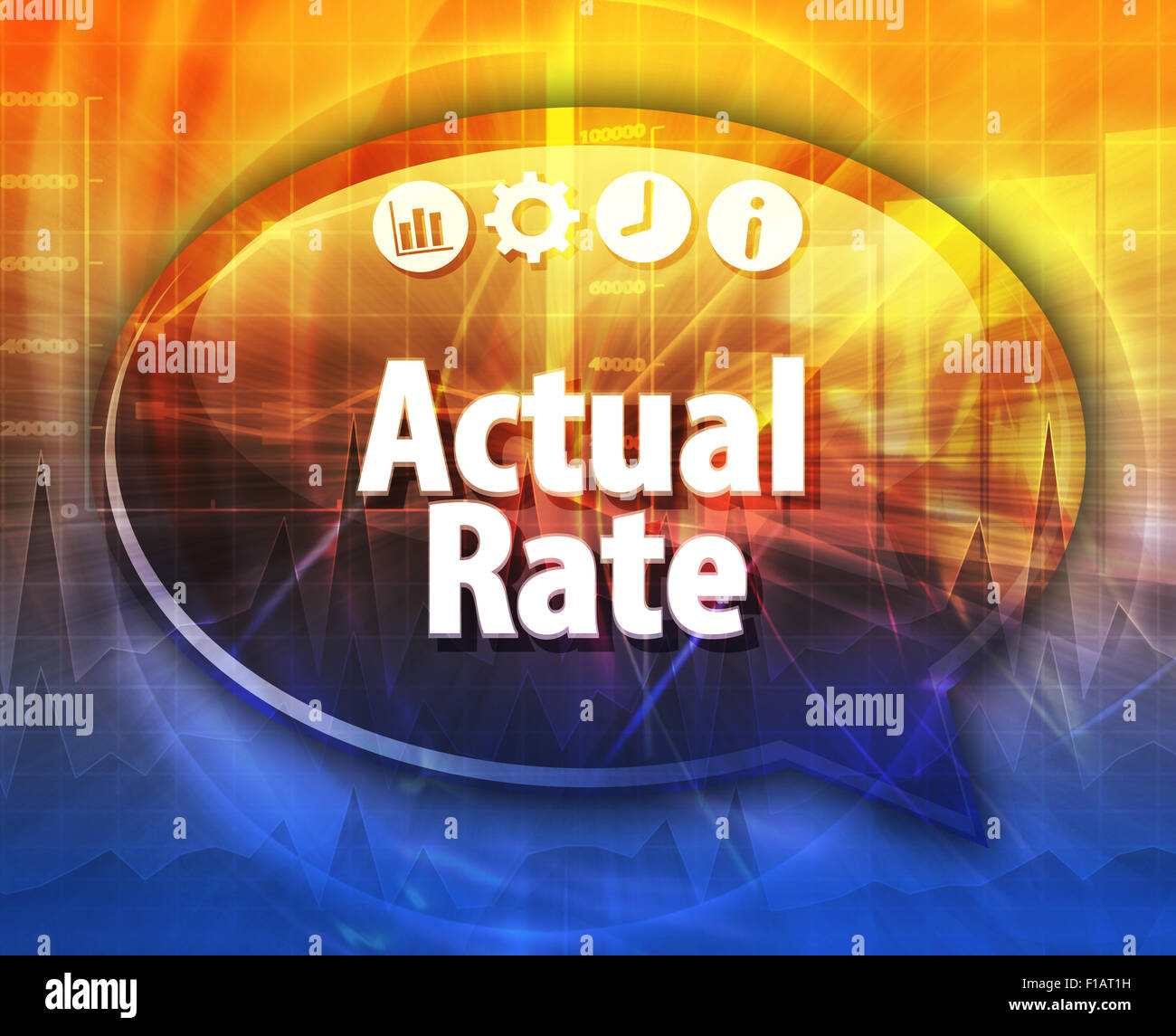Speech bubble dialog illustration of business term saying Actual rate ...