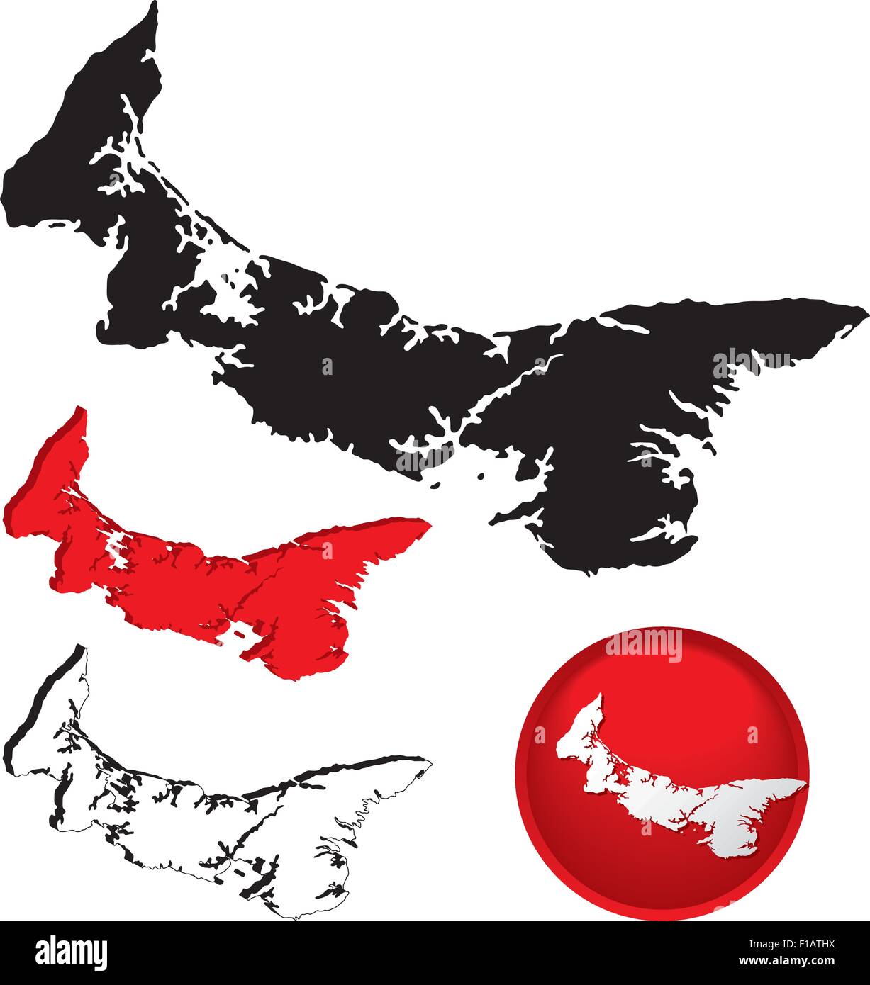 Detailed Map of Prince Edward Island, Canada with several variations ...