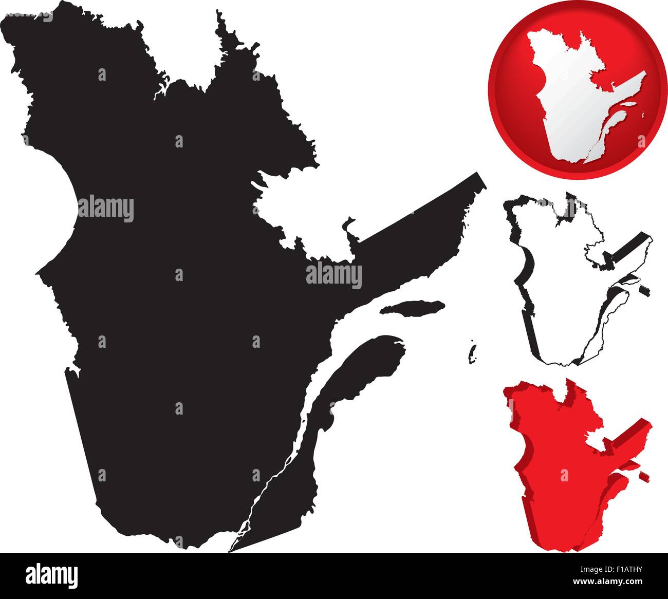 Quebec map vector hi-res stock photography and images - Alamy