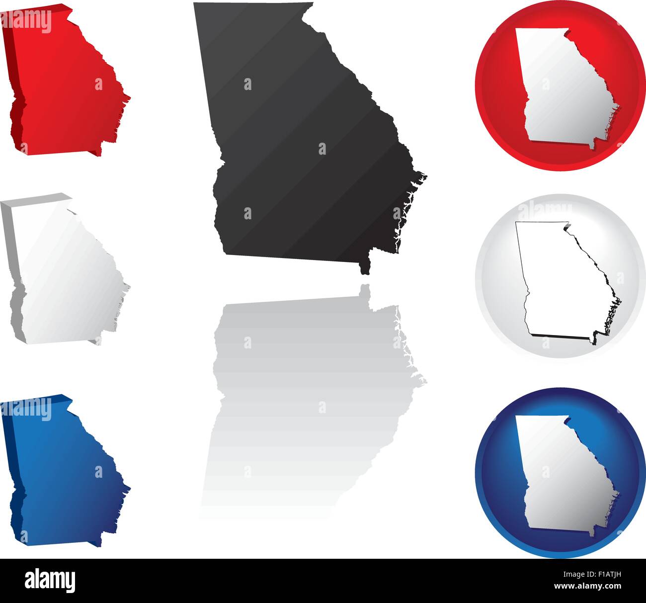 Georgia usa map vector vectors hi-res stock photography and images - Alamy