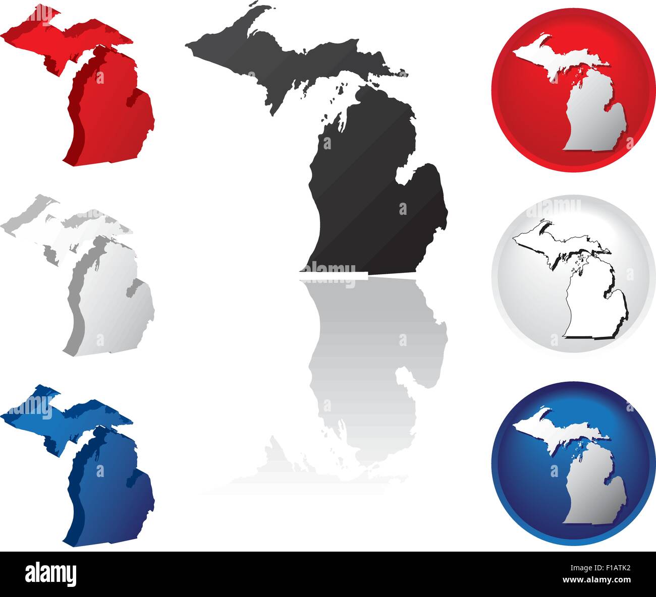 Michigan map Stock Vector Images - Alamy