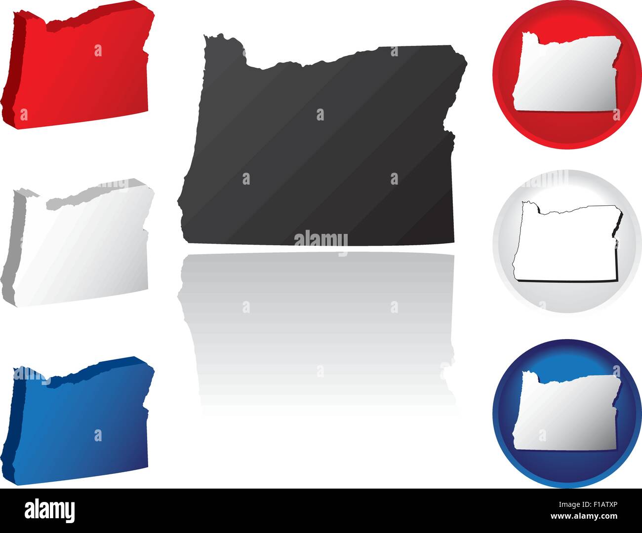 Illustration state oregon silhouette map hi-res stock photography and ...