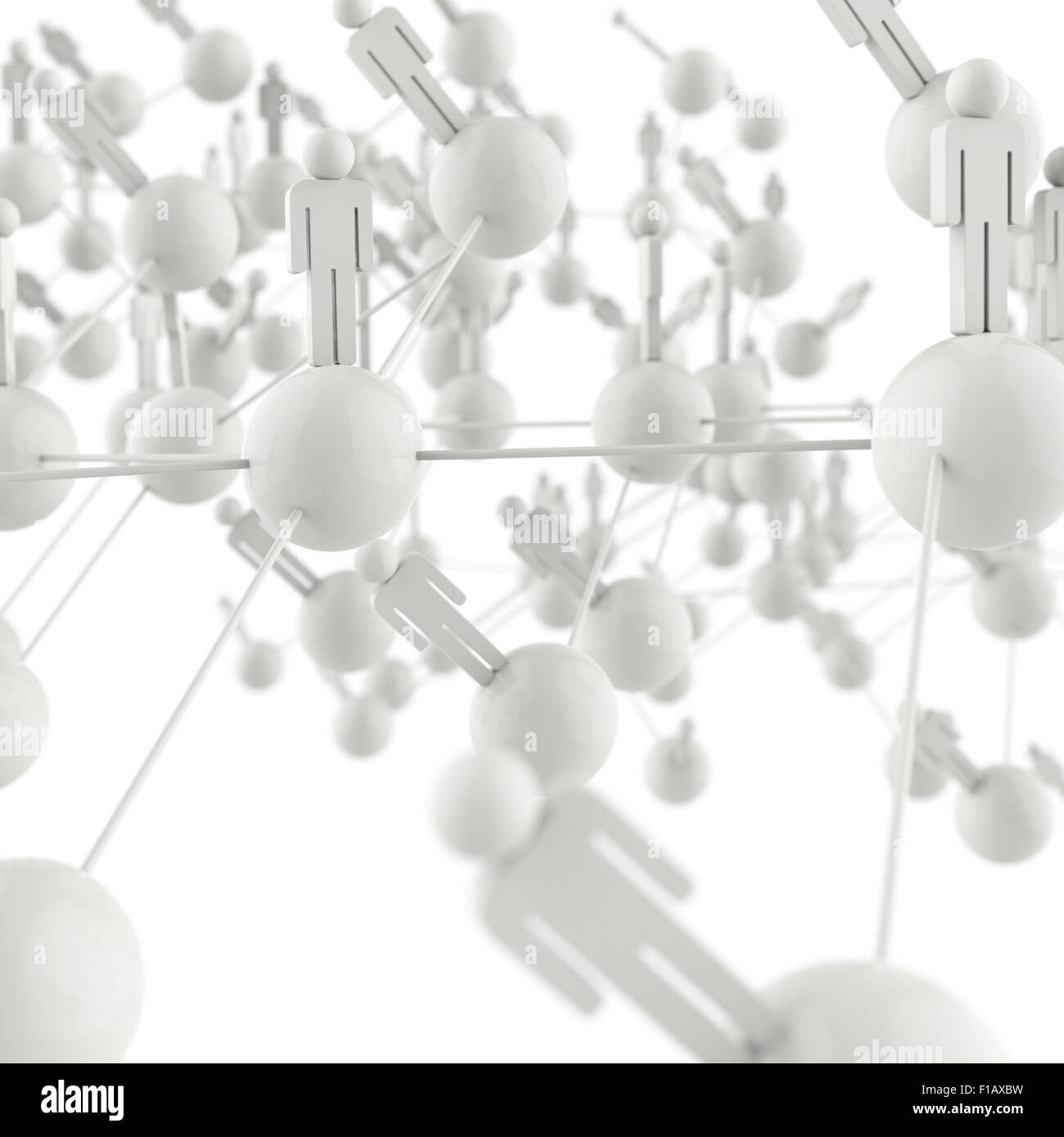 3d white human social network as concept Stock Photo - Alamy