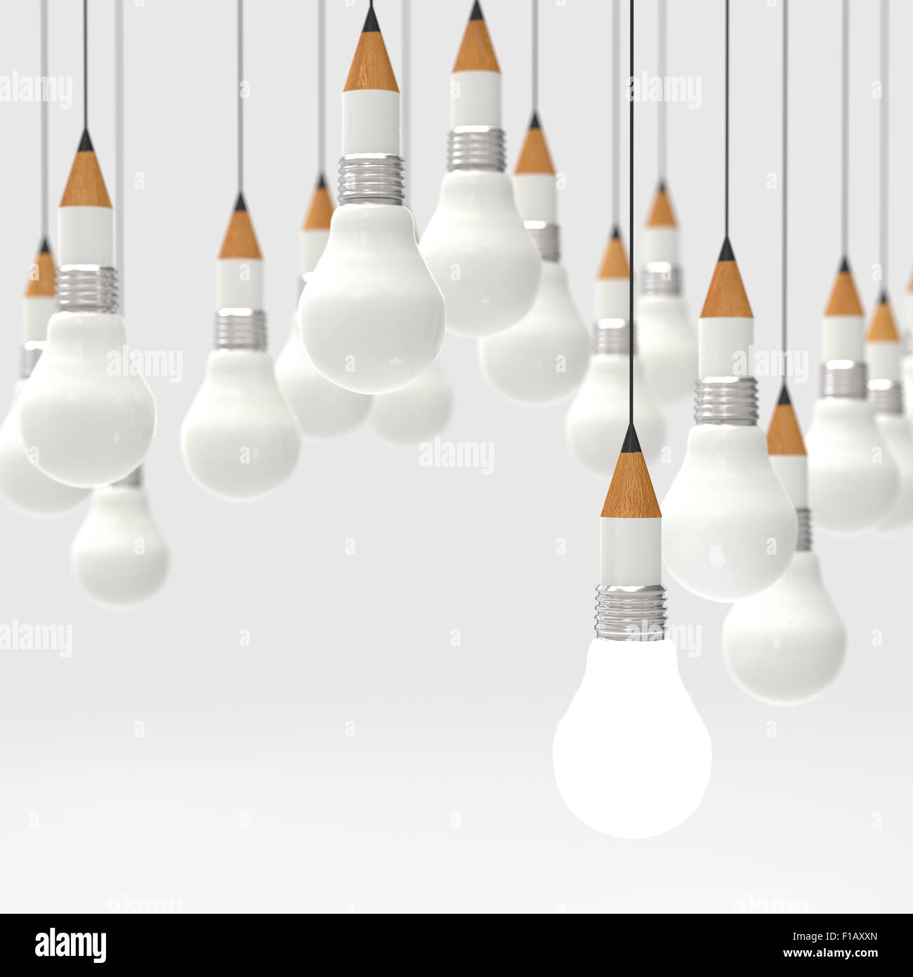 drawing idea pencil and light bulb concept creative and leadership Stock Photo - Alamy