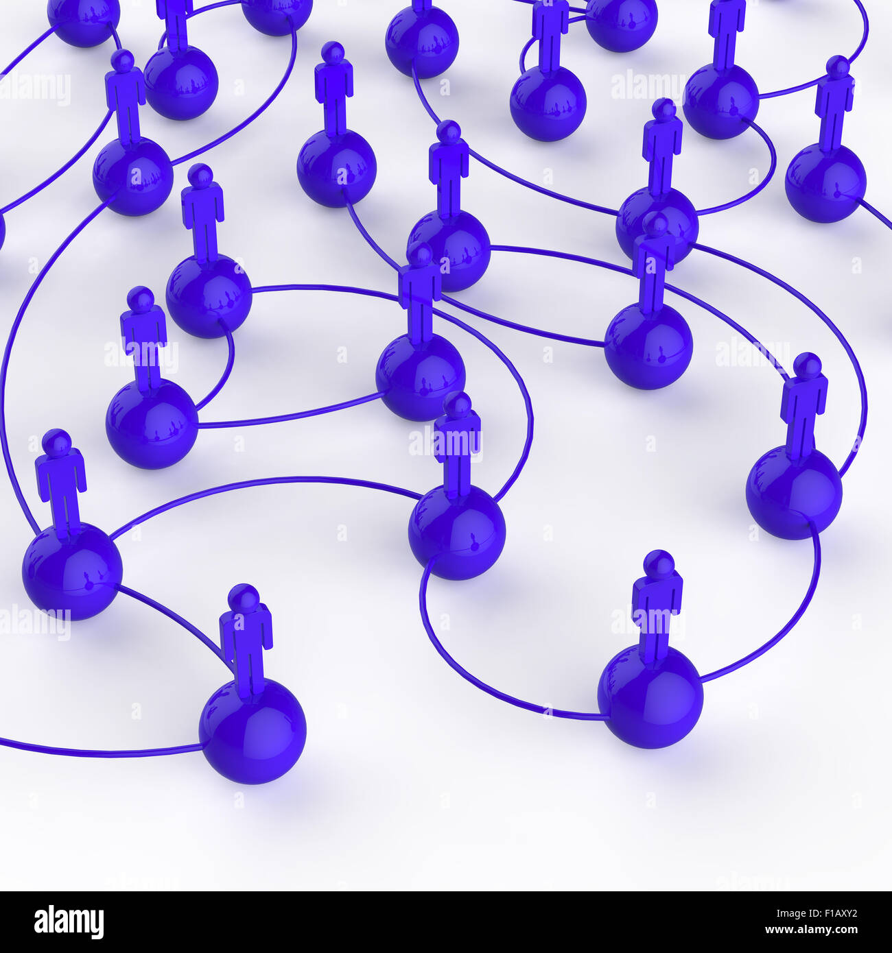 3d blue human social network as concept Stock Photo - Alamy
