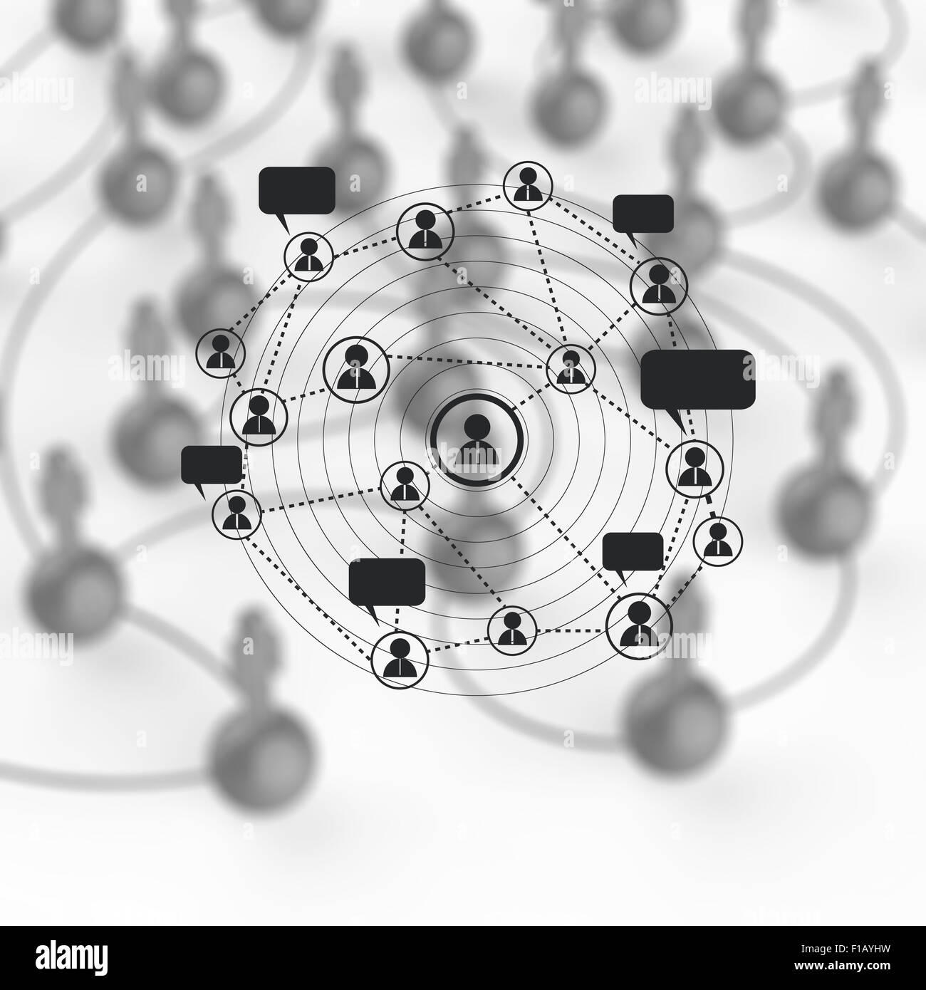 3d blue human social network as concept Stock Photo - Alamy