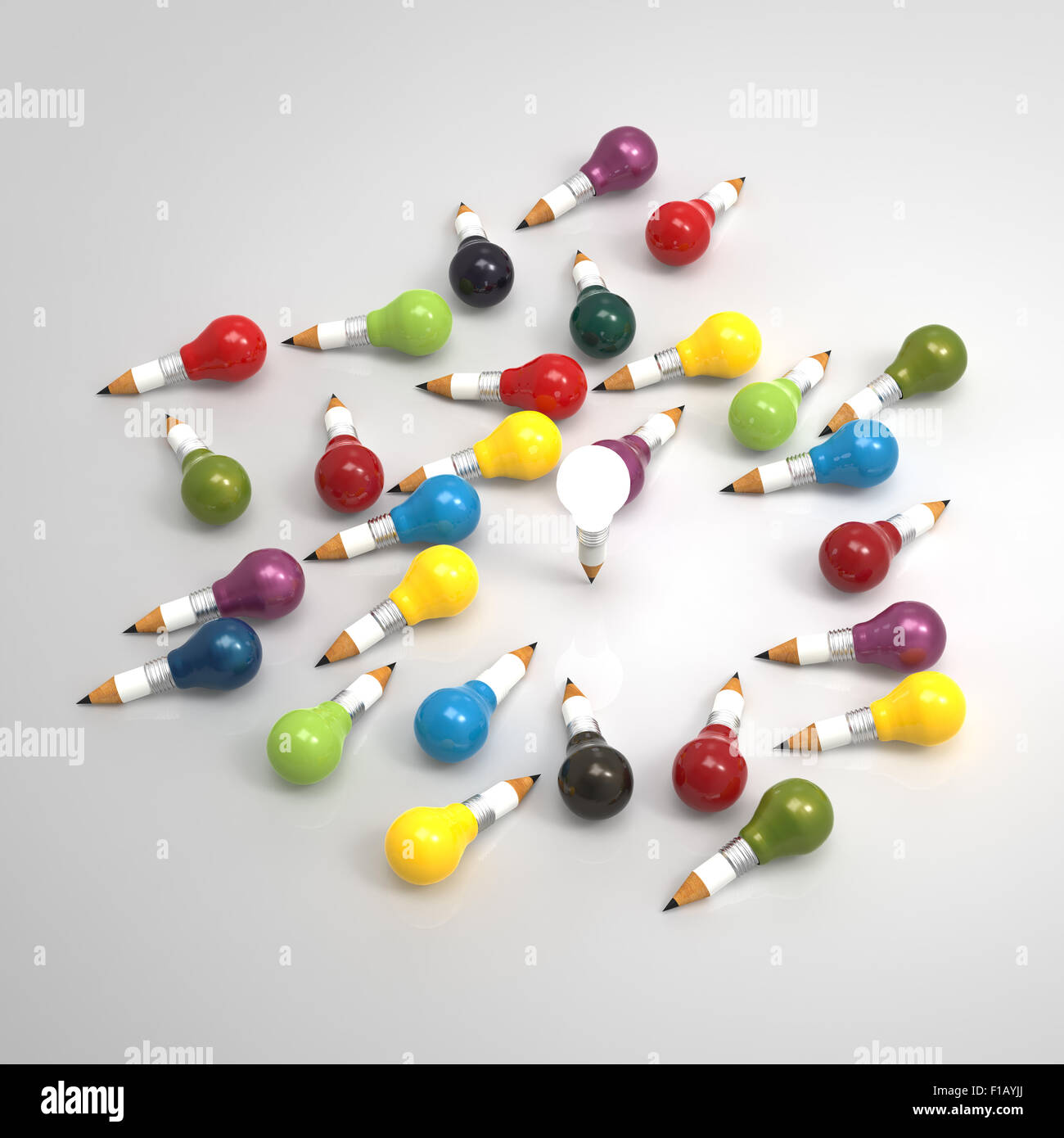 drawing idea pencil and light bulb concept creative and leadership ...